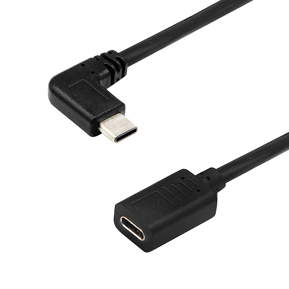 Short Right Angle USB Type-C Extension Adapter Cable (30cm)